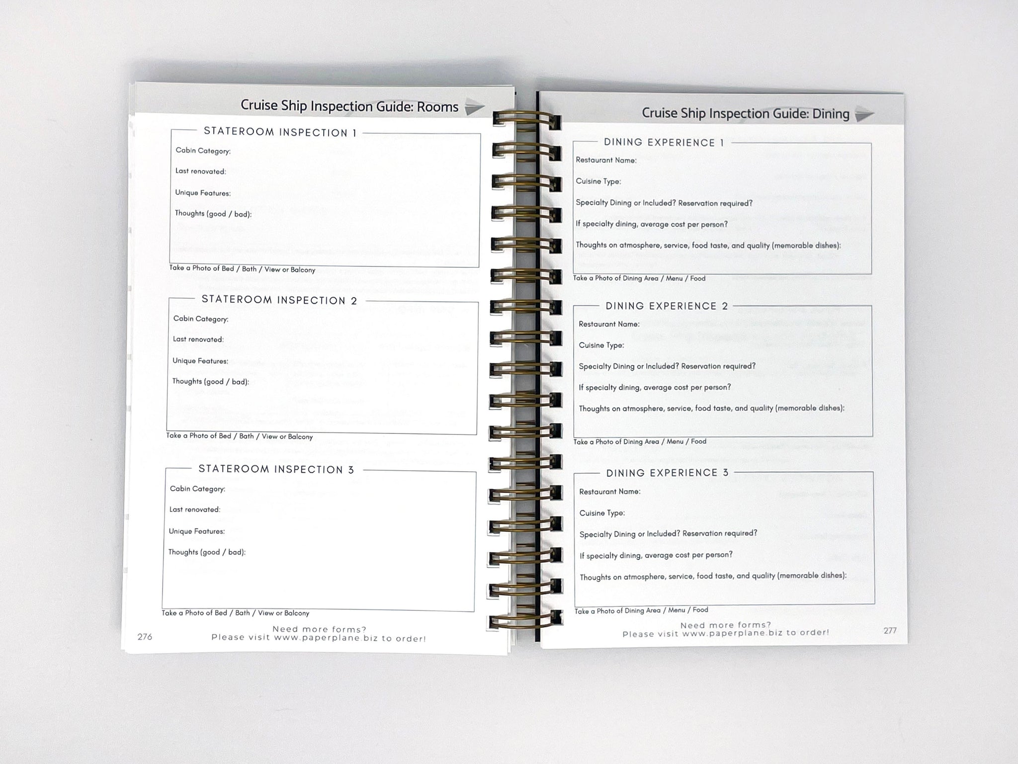 Inspection Guide Workbook Page Guide – Paper Plane