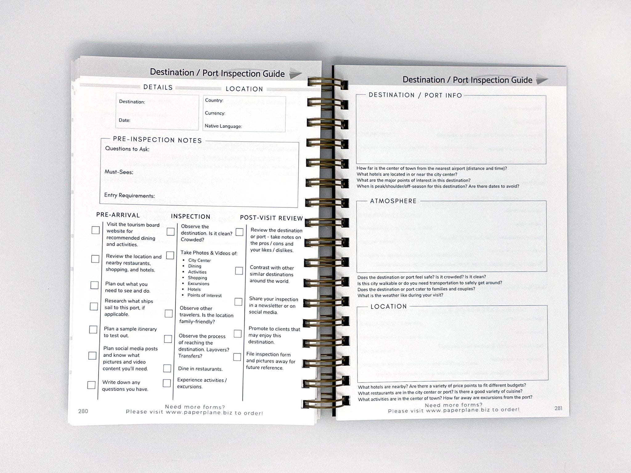 Inspection Guide Workbook Page Guide – Paper Plane